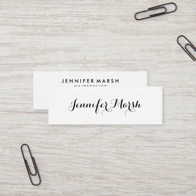 Minimalist Modern Script Mini Business Card | Zazzle