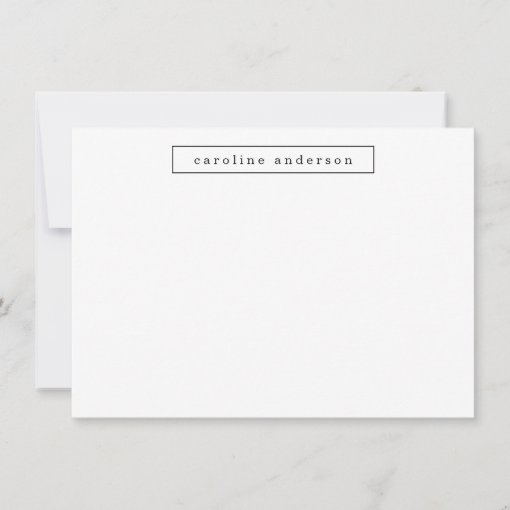Minimalist Modern Simple Black White Personalized Note Card | Zazzle