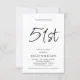 Minimalist Modern Simple Calligraphy 51st Birthday Invitation | Zazzle