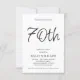 Minimalist Modern Simple Calligraphy 70th Birthday Invitation | Zazzle
