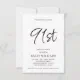 Minimalist Modern Simple Calligraphy 91st Birthday Invitation | Zazzle