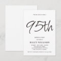 Minimalist Modern Simple Calligraphy 95th Birthday Invitation | Zazzle