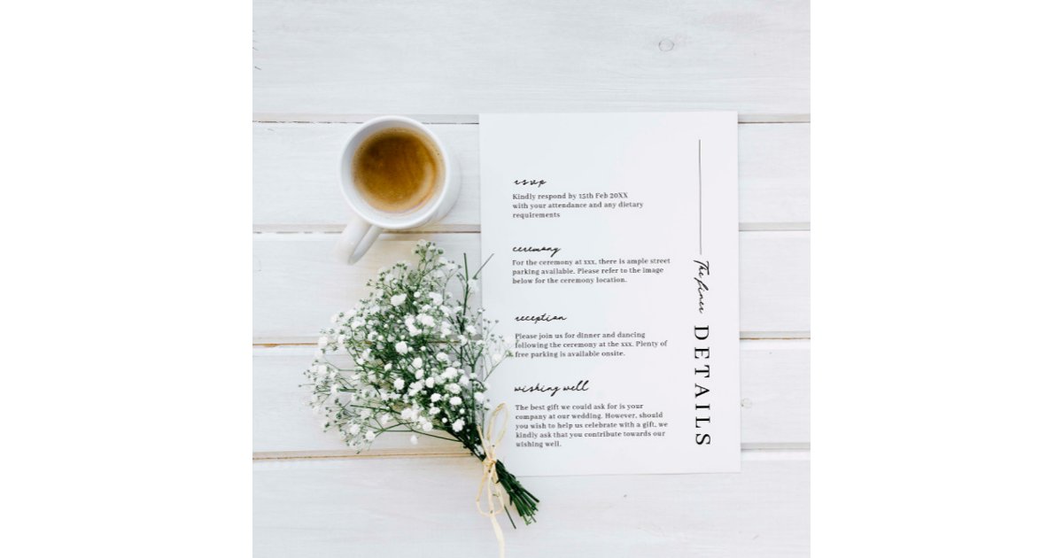 Minimalist & modern simple details enclosure card | Zazzle