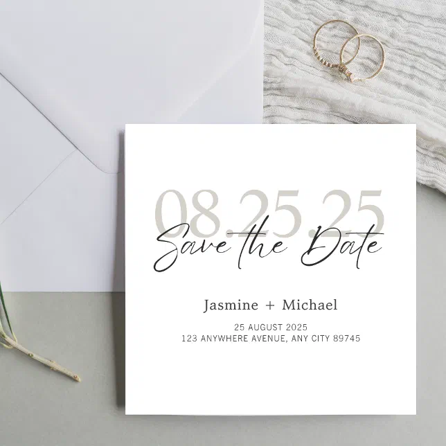 Minimalist Modern Simple Photo Save The Date | Zazzle