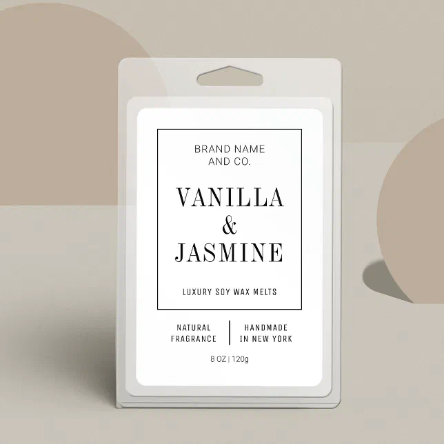 Minimalist Modern Simple Wax Melts Product Label | Zazzle