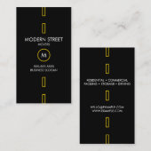 Minimalist Modern Street Lines Yellow+Black Business Card | Zazzle