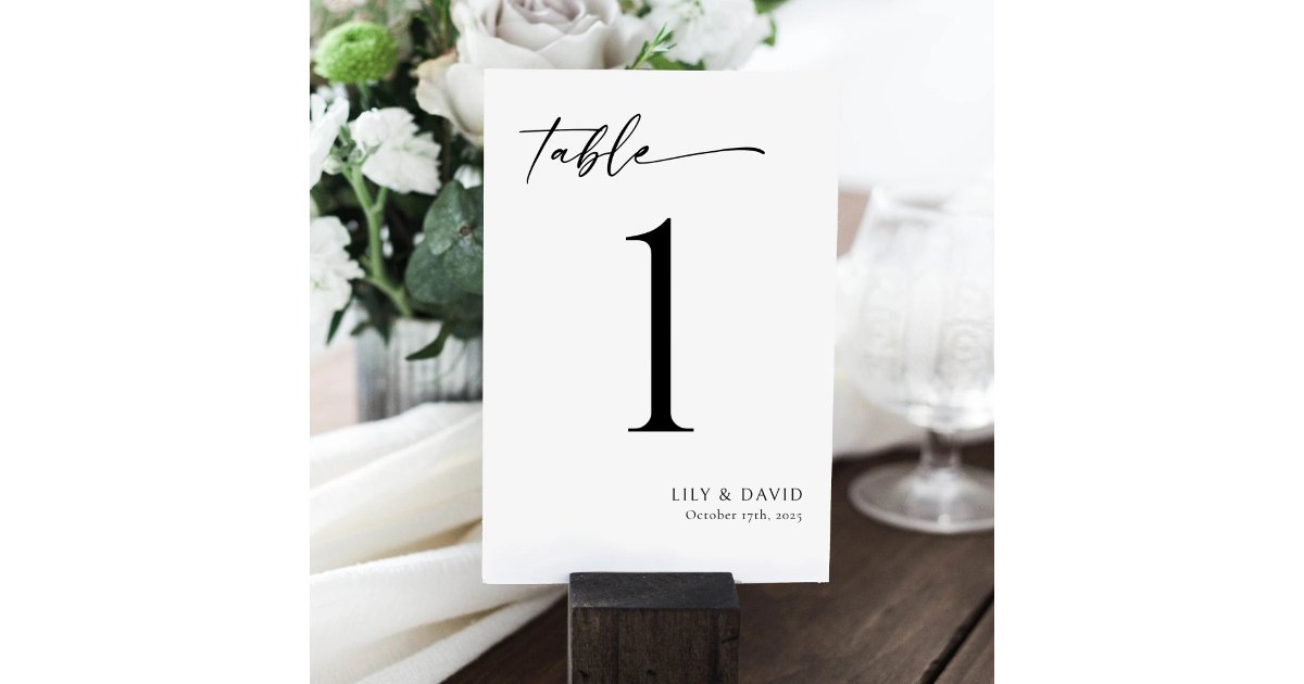 Minimalist Modern Table Number | Zazzle
