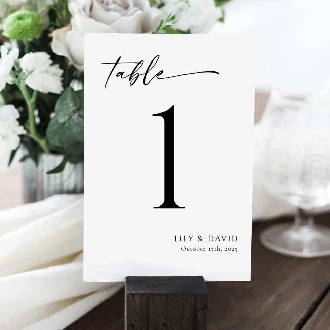 Minimalist Modern Table Number | Zazzle