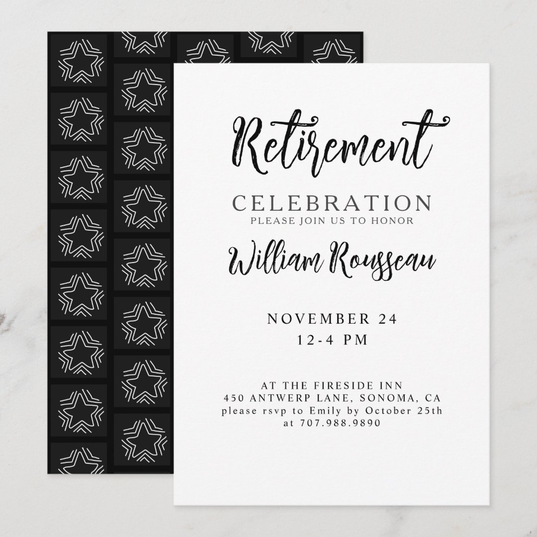 Minimalist Modern Typography Retirement Party Invitation | Zazzle