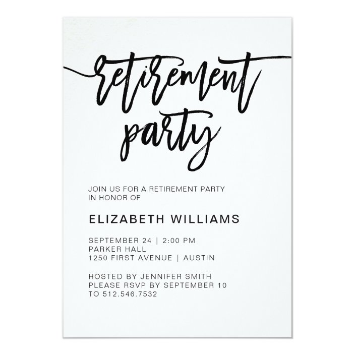 Minimalist Modern Typography Retirement Party Invitation | Zazzle.com
