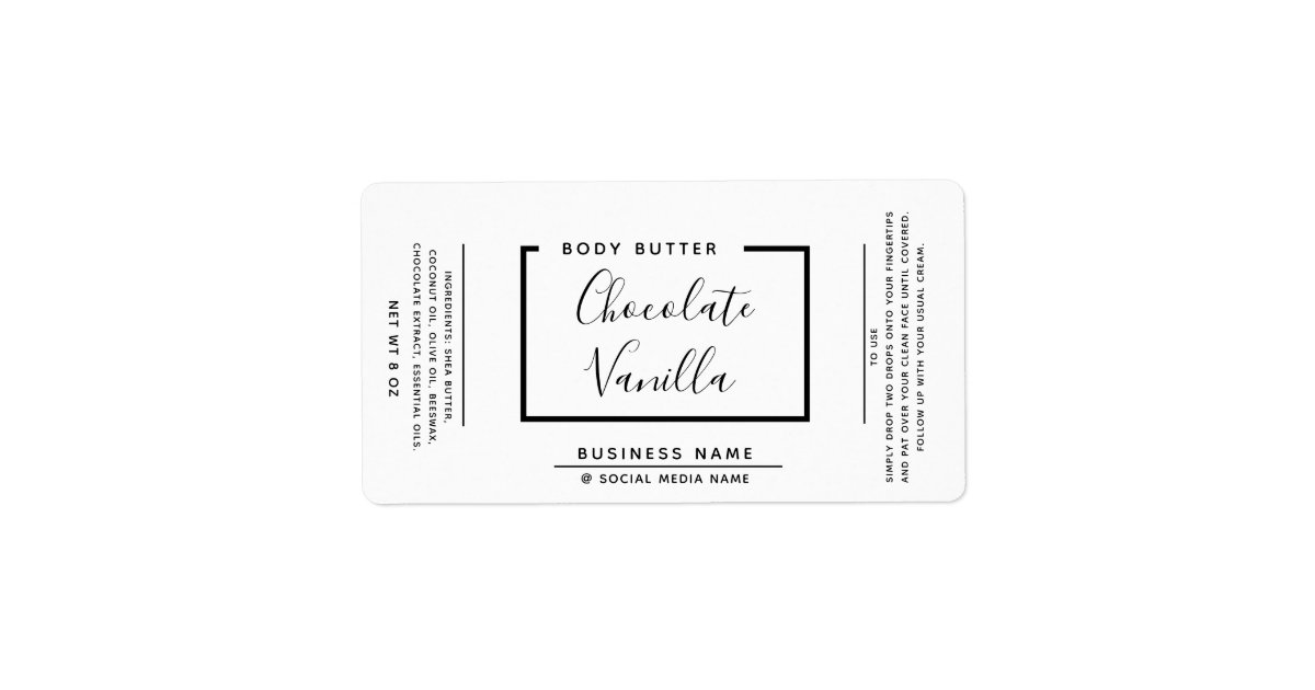 Minimalist modern typography white product label | Zazzle