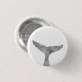 Minimalist Modern Watercolor Whale Fluke Button | Zazzle