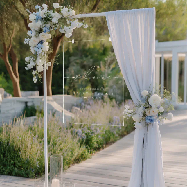 Minimalist Modern Wedding Acrylic Welcome Sign | Zazzle