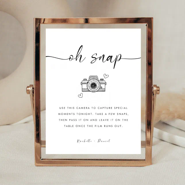 Minimalist Modern Wedding Disposable Camera Sign | Zazzle