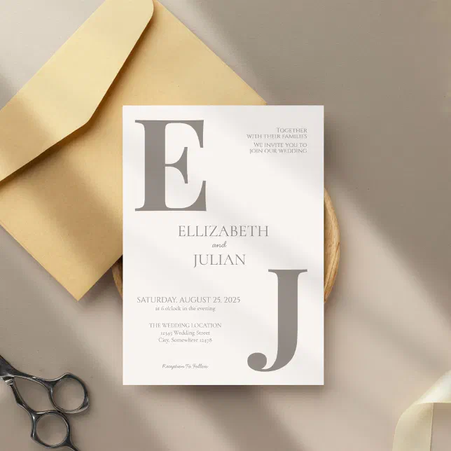 Minimalist Modern Wedding Invitation | Zazzle