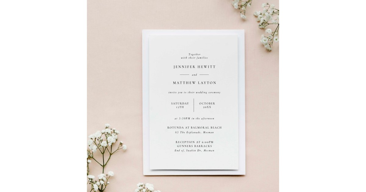 Minimalist & modern wedding invitation | Zazzle