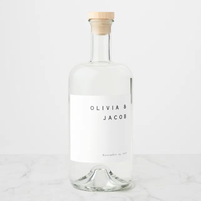 Minimalist Modern Wedding Liquor Bottle Label | Zazzle