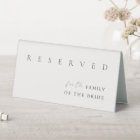 Minimalist Modern Wedding Reserved Table Tent Sign | Zazzle