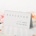 Minimalist Modern Wedding Reserved Table Tent Sign | Zazzle