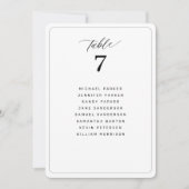 Minimalist modern wedding table seating chart card | Zazzle