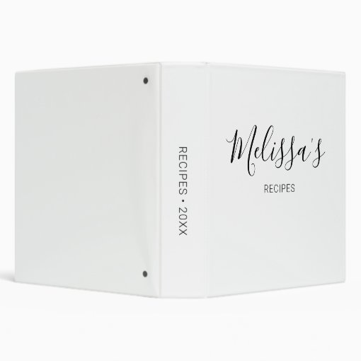 Minimalist Modern White 3 Ring Binder | Zazzle