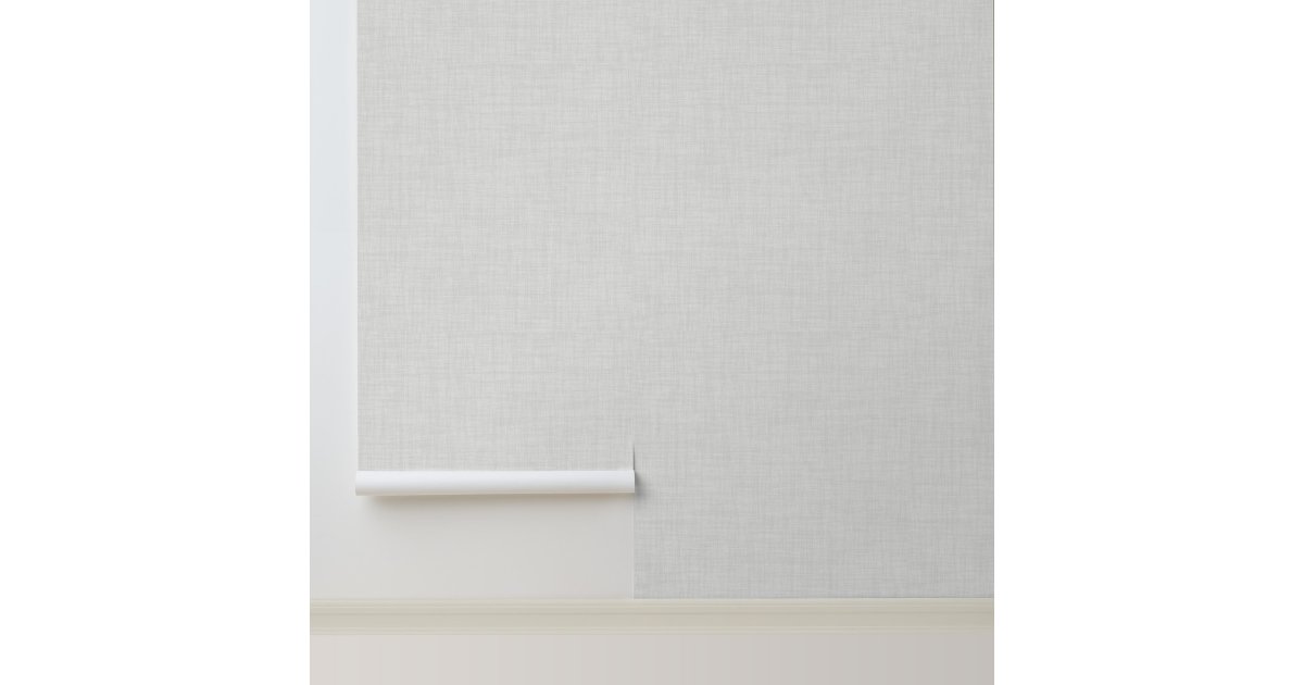 Minimalist Modern White Linen Effect Wallpaper | Zazzle