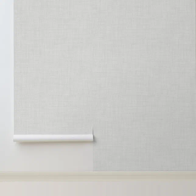 Minimalist Modern White Linen Effect Wallpaper | Zazzle