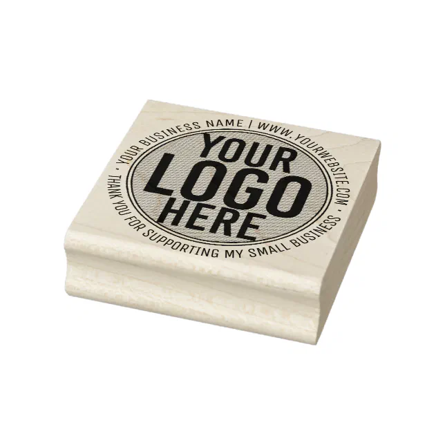 Minimalist Modern White Logo Custom Business Rubber Stamp | Zazzle