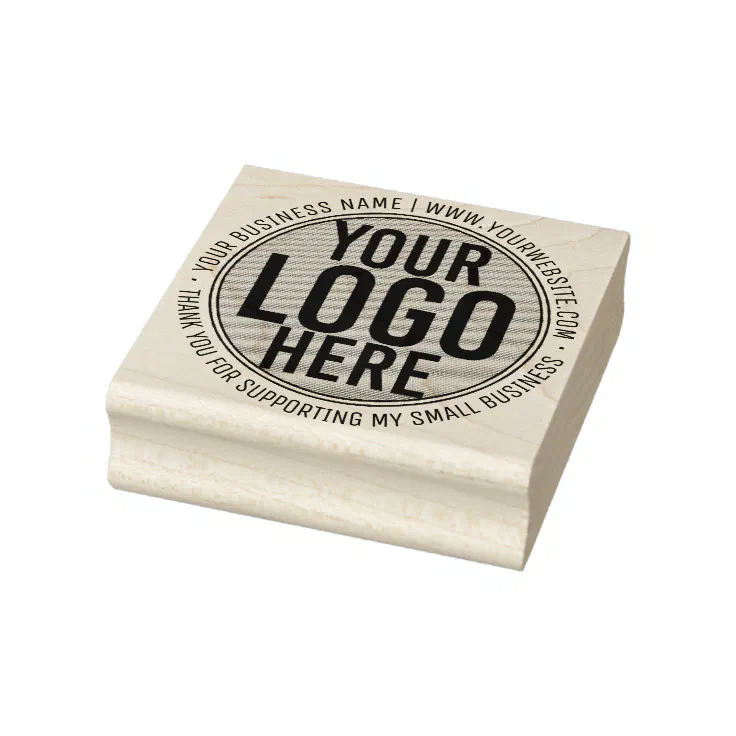 Minimalist Modern White Logo Custom Business Rubber Stamp | Zazzle