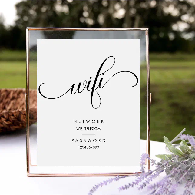 Minimalist Modern WiFi Password Wedding Sign | Zazzle