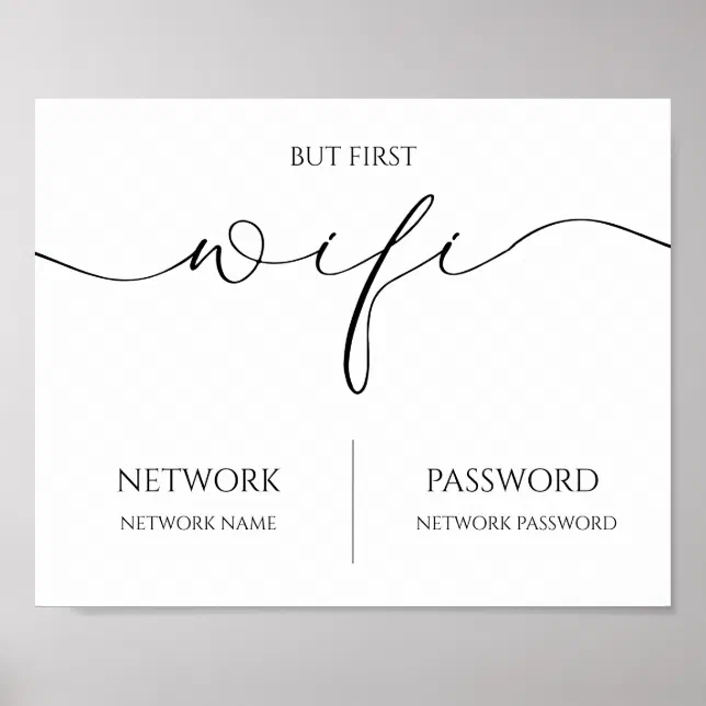 Minimalist Modern WiFi Password Wedding Sign | Zazzle