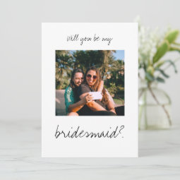 Minimalist modern Will you be my bridesmaid photo | Zazzle