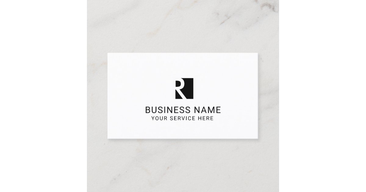 Minimalist Monogram Black Logo Professional Business Card | Zazzle