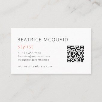 Minimalist Monogram Mustard Yellow QR Code Business Card | Zazzle