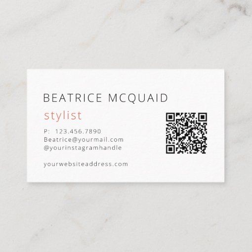 Minimalist Monogram Mustard Yellow QR Code Business Card | Zazzle