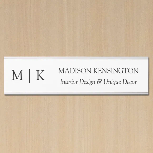 Minimalist Monogram or Add Logo Business Door Sign | Zazzle