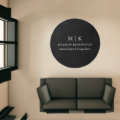 Minimalist Monogram or Add Logo Round Business Rug | Zazzle