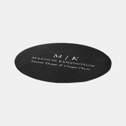Minimalist Monogram or Add Logo Round Business Rug | Zazzle