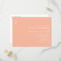 Minimalist Monogram Peach QR Code Wedding Invitation Postcard | Zazzle