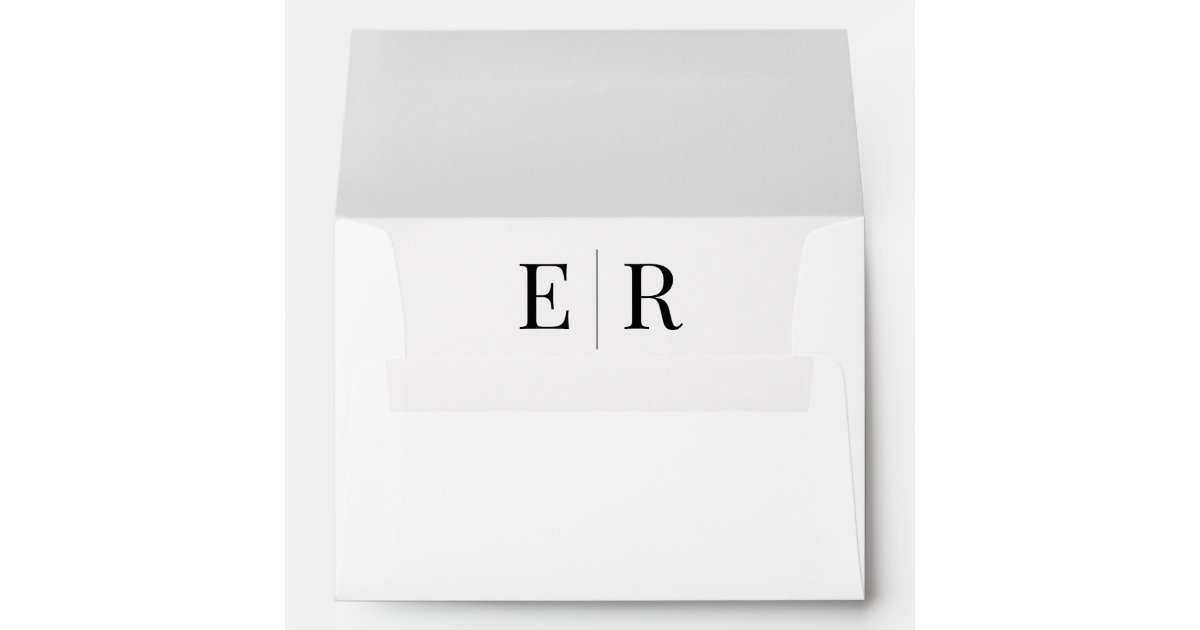 Minimalist Monogram Wedding Envelope | Zazzle