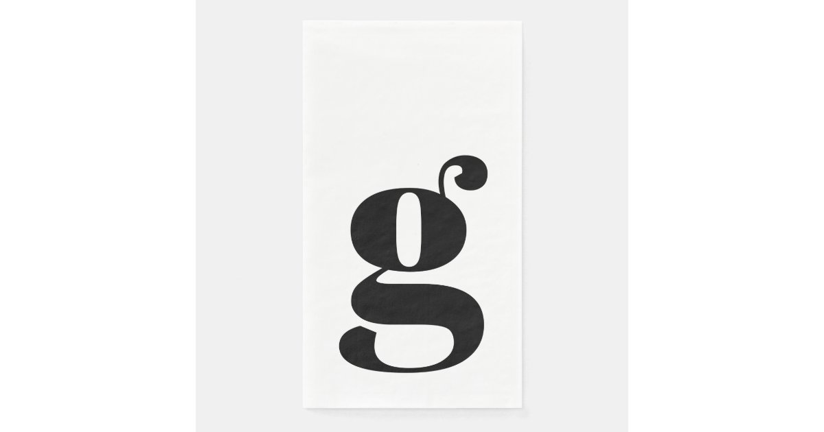 Minimalist Monogrammed Initial Bold White Paper Guest Towels | Zazzle