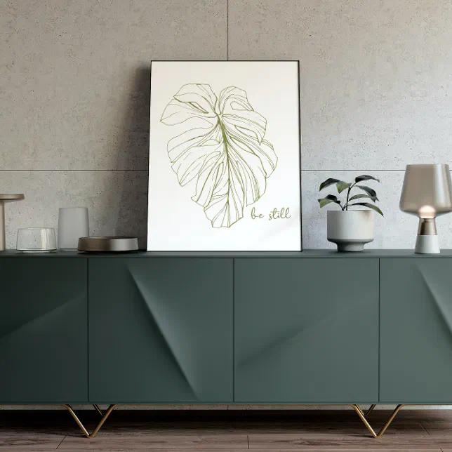 Minimalist Monstera Leaf Inspirational Quote Poster | Zazzle