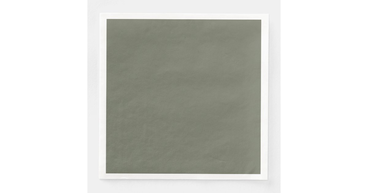Minimalist Moss Green Paper Napkin – Customizable | Zazzle