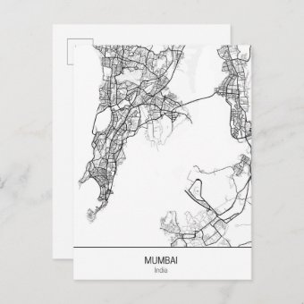 minimalist Mumbai India Postcard | Zazzle