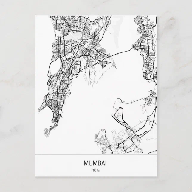 minimalist Mumbai India Postcard | Zazzle