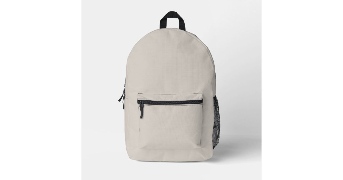 Minimalist natural canvas off white plain solid printed backpack | Zazzle