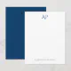 Minimalist Navy Blue Custom Name Personal Note Card | Zazzle