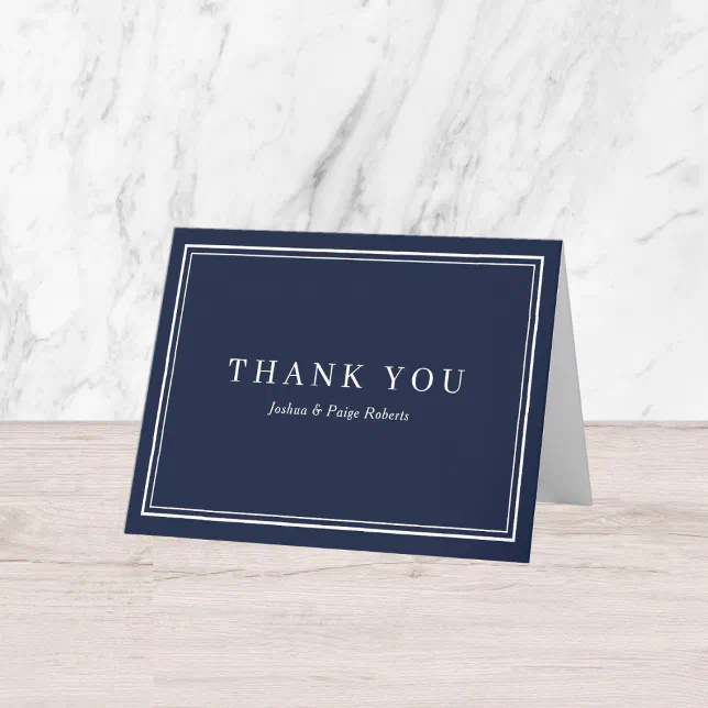 Minimalist Navy Blue Elegant Custom Thank You | Zazzle