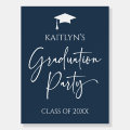 Minimalist Navy Blue Graduation Party Welcome Sign | Zazzle