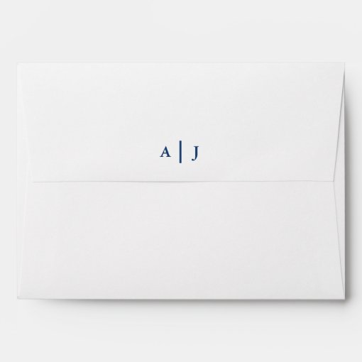 Minimalist Navy Blue Monogram Note Card Envelope | Zazzle